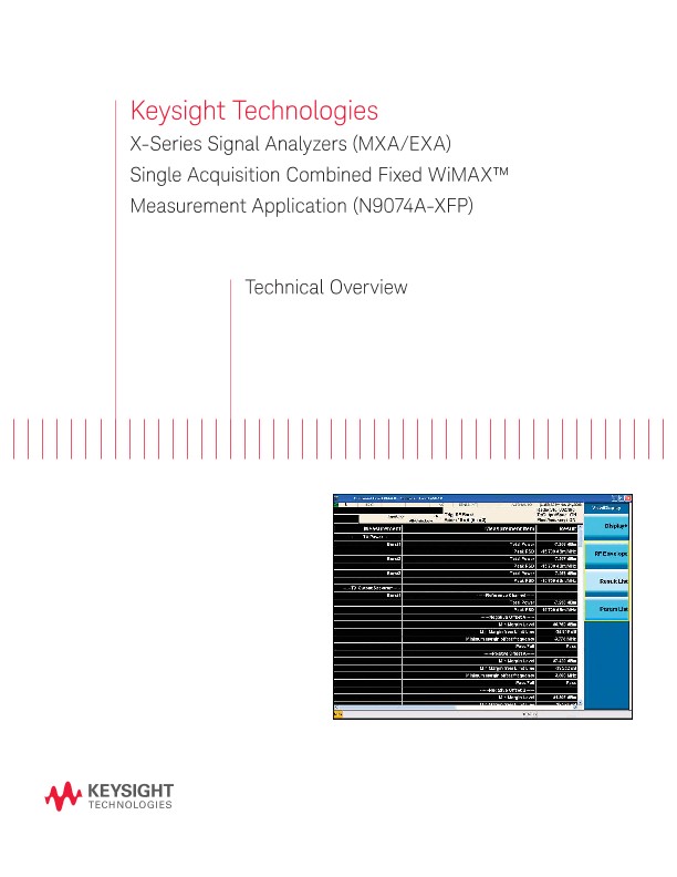 X-Series Signal Analyzers (MXA/EXA) Single Acquisition Combined Fixed WiMAX™ Measurement ...